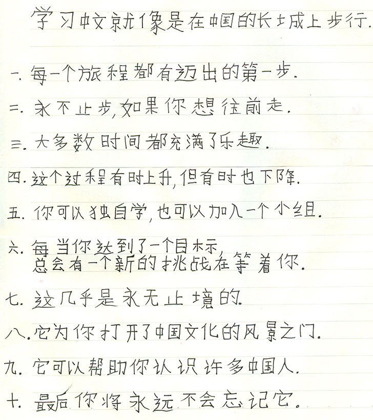 Students' Chinese Learning Achievements